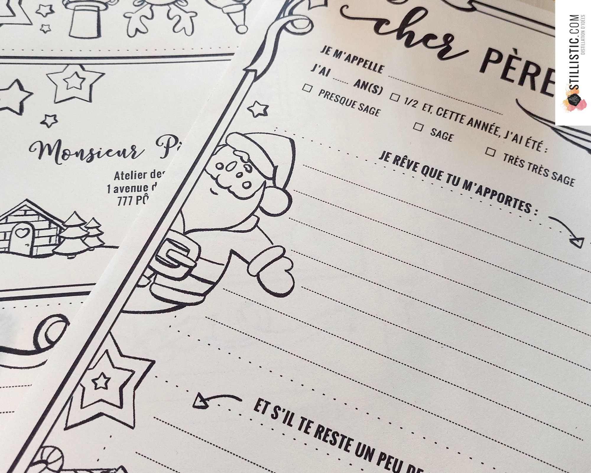 Lettre au Père Noël à imprimer et colorier pour enfants