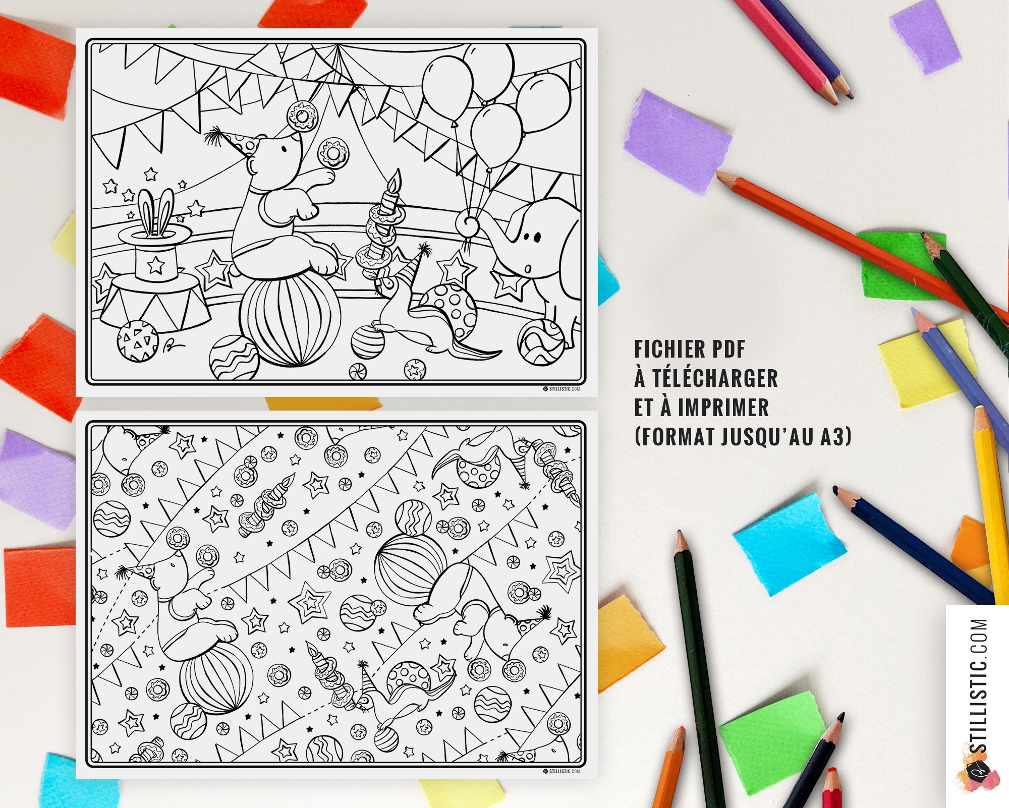 Lot de 10 Sets de table à imprimer et colorier enfants vacances ...