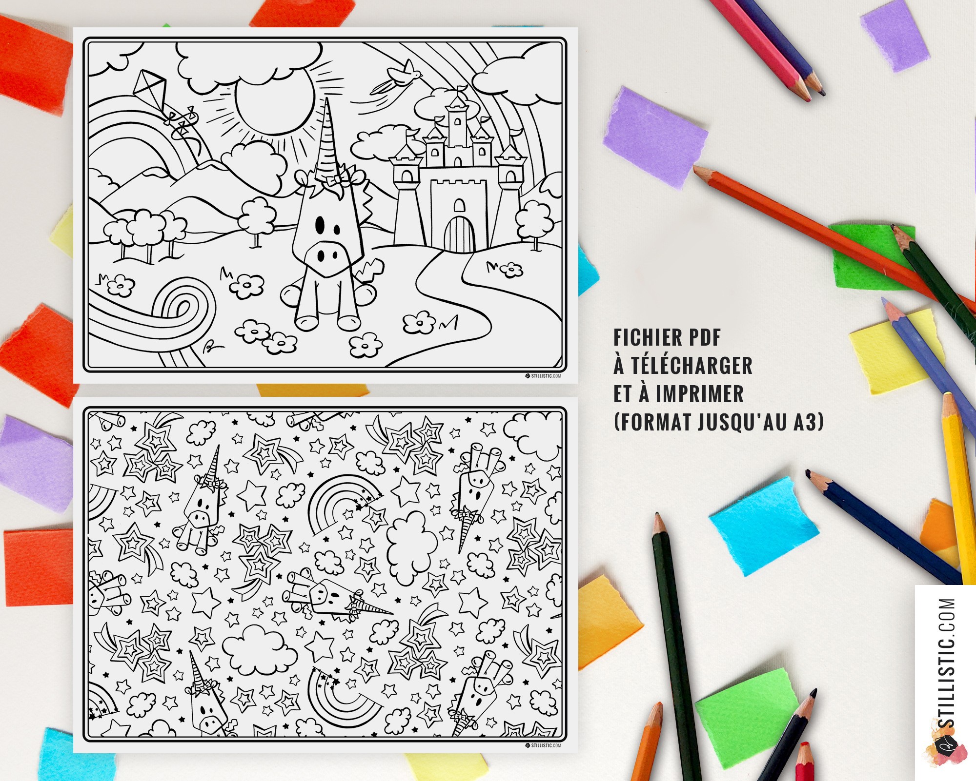 Lot de 10 Sets de table à imprimer et colorier enfants vacances ...